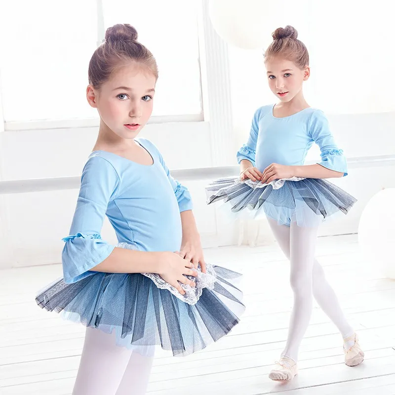 Sky Blue Lace TUTU Ballet Dance Wear Girls Cotton Ballet Dress Kids ...
