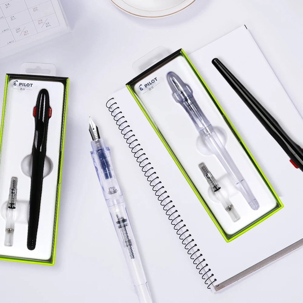 Pilot Fountain Pen FP-50R Black/Transparent Body M/F/EF Tip Calligraphy ...
