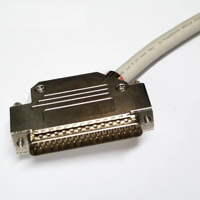 DB37 HDB37 37 pin Extension Shielding Cable 45 degree, Metal cover ...