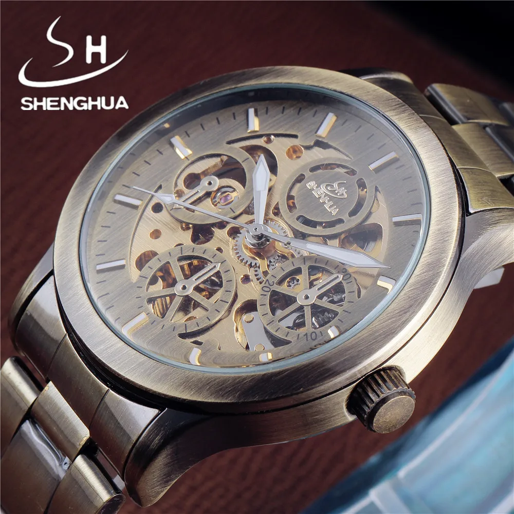 ساعات يد ميكانيكية من العلامة التجارية Shenhua ساعة يد أنيقة للرجال ذات ...