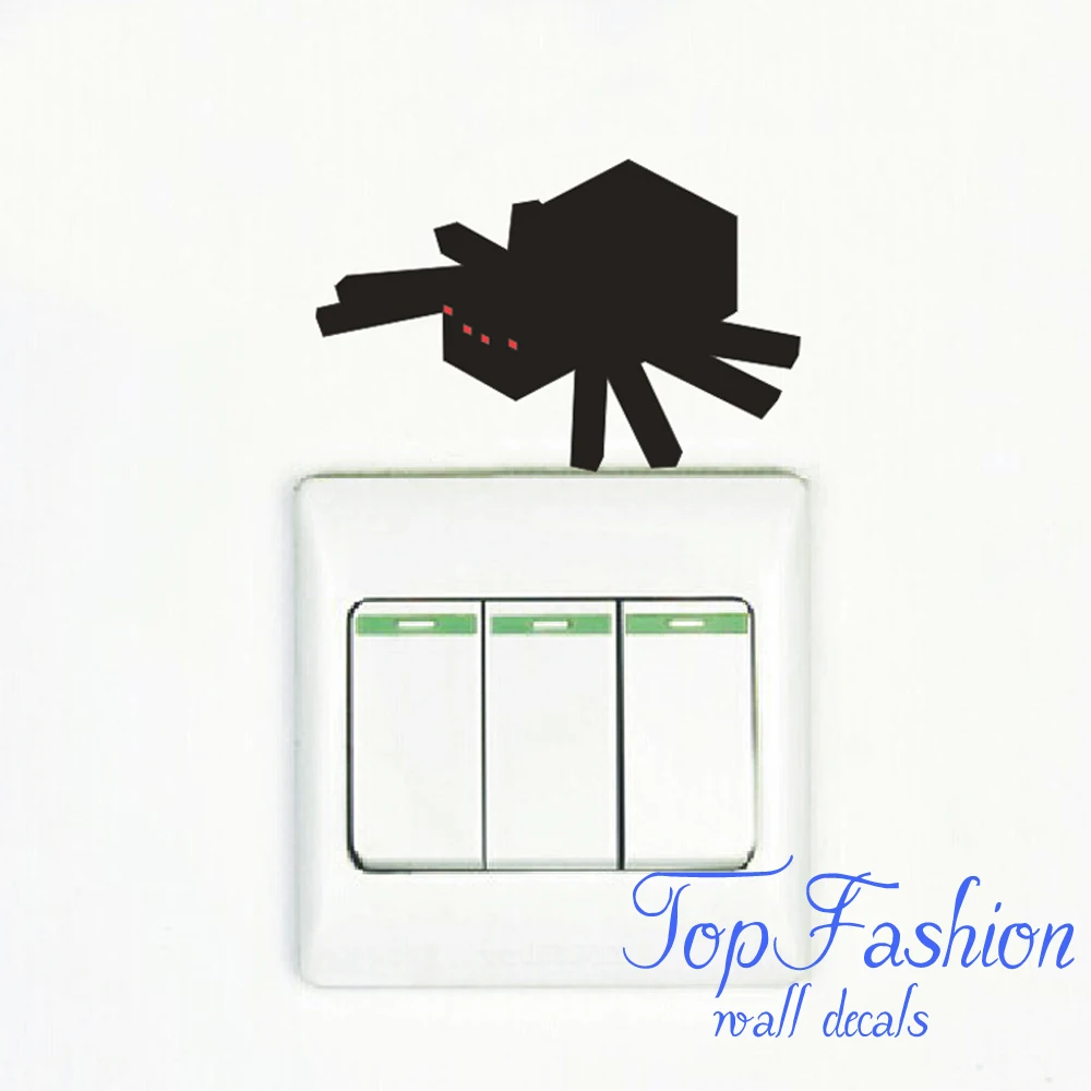 MINECRAFT SPIDER Lightswitch Wall Sticker,Minecraft Wall Art Decals ...
