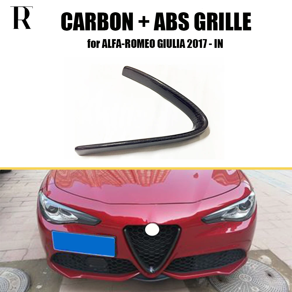 Carbon Front Bumper Grille Grill Frame Cover Trim For Alfa-romeo Giulia ...