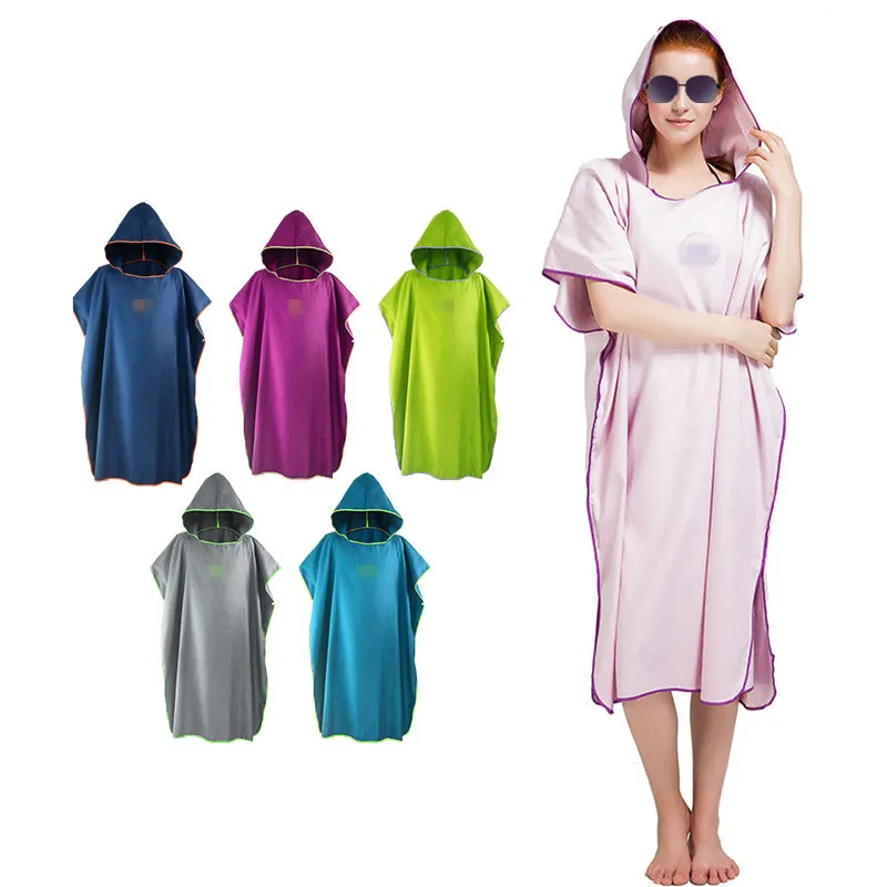 Solid Color Sport Towel Absorbent Microfiber Hooded Towels Swim/Spa ...