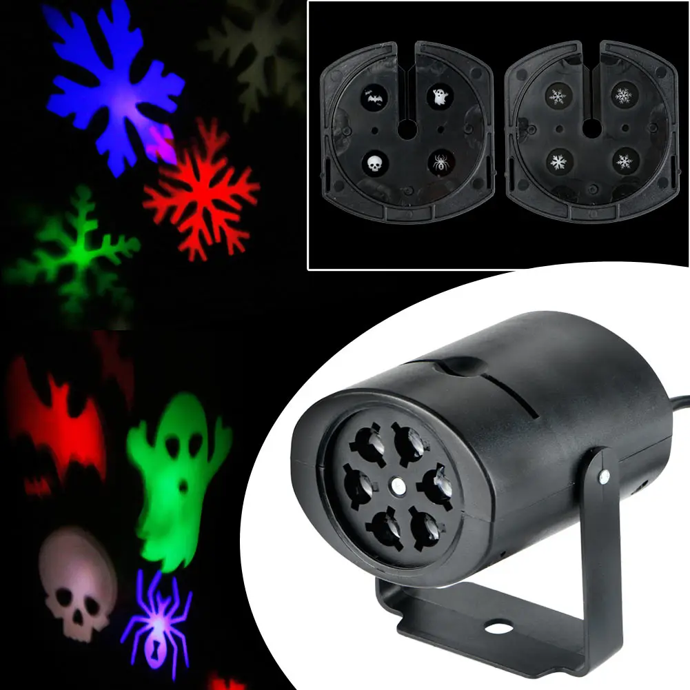 Outdoor Christmas Snowflake Stage Spotlight LED Landscape Laser Projector Lamp With 2 Patterns 