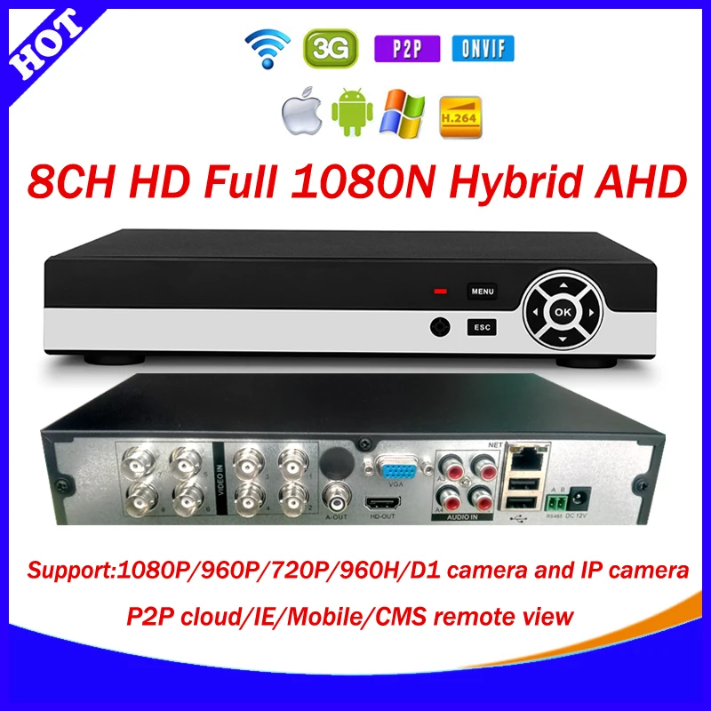 HD 8CH Full 240Fps 1080N AHD DVR Recorder H.264 CCTV security ...
