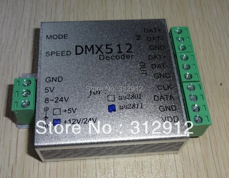 DC12V input DMX to WS2811 SPI Converter;512 channel output,max170 ...