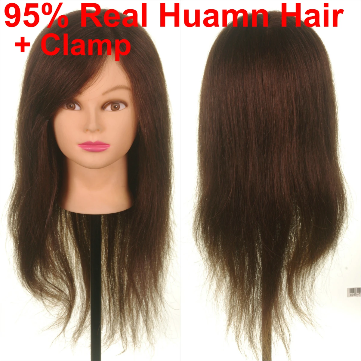 Salon 95% 22" Real Human Hair Training Head Mannequin Doll Hairdressing ...
