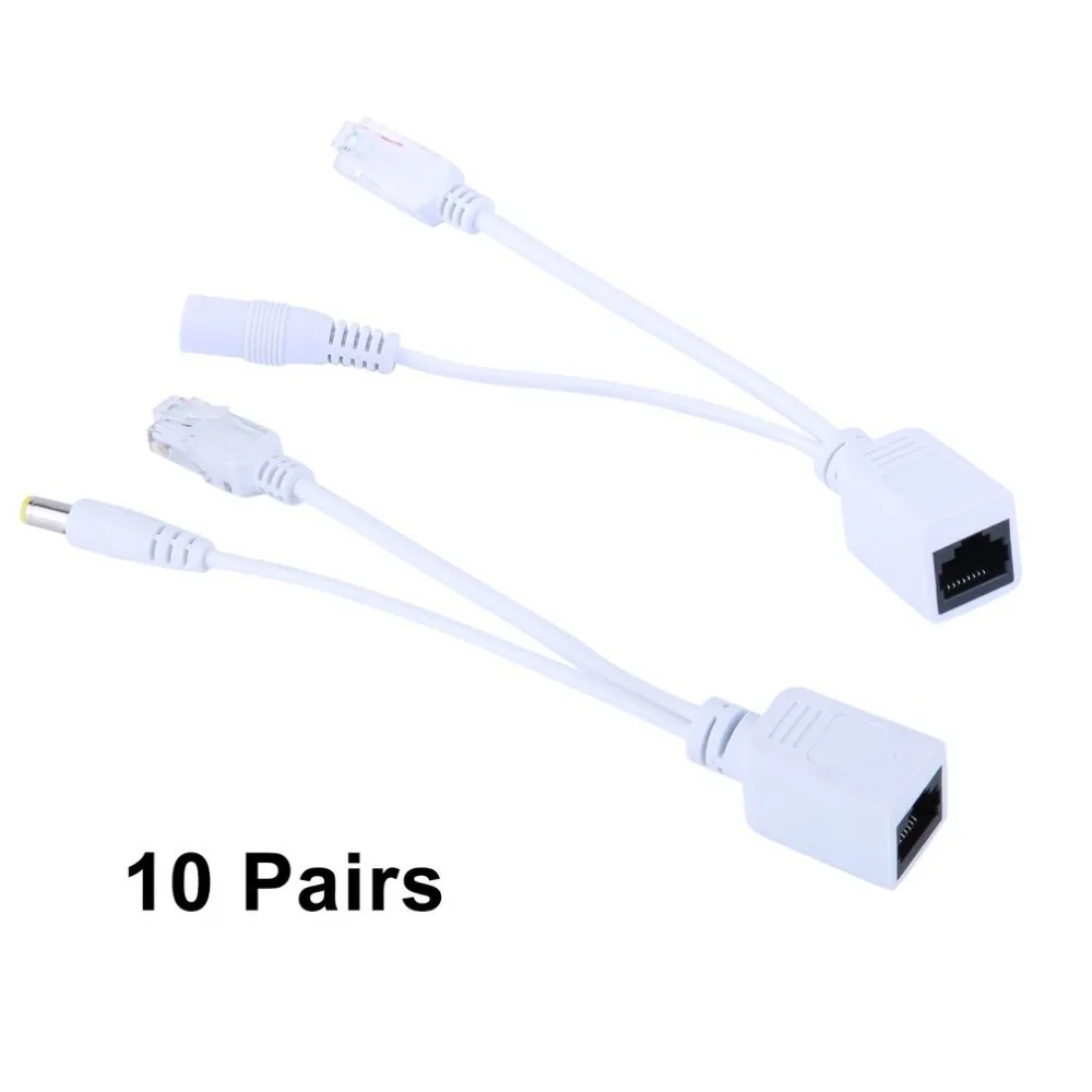 10 Pair Tape Screened Passive Power POE Adapter Cable For IP Camera 10 ...