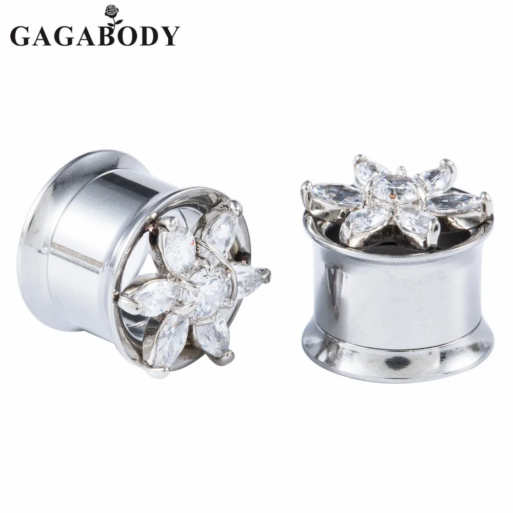 Retail Silver Ear Plugs 2PCS Ear Plugs Tunnels Piercing for Best Gift ...