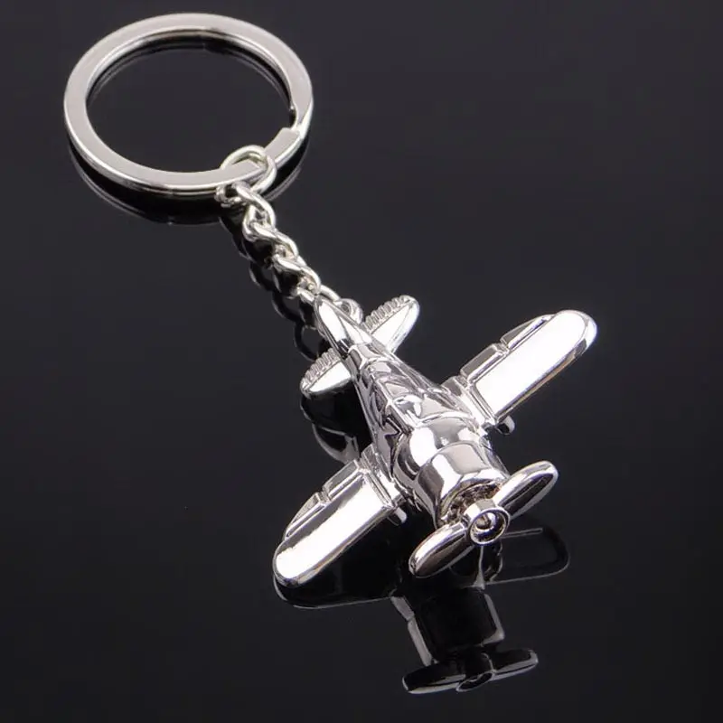Aircraft Keychain PFS Combat Flying Machine Rotating Metal Keychain ...