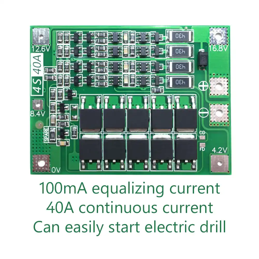 4S BMS 60A 180A Li-Ion Balance Protection Board Battery 3.7V 16.8V 14 ...