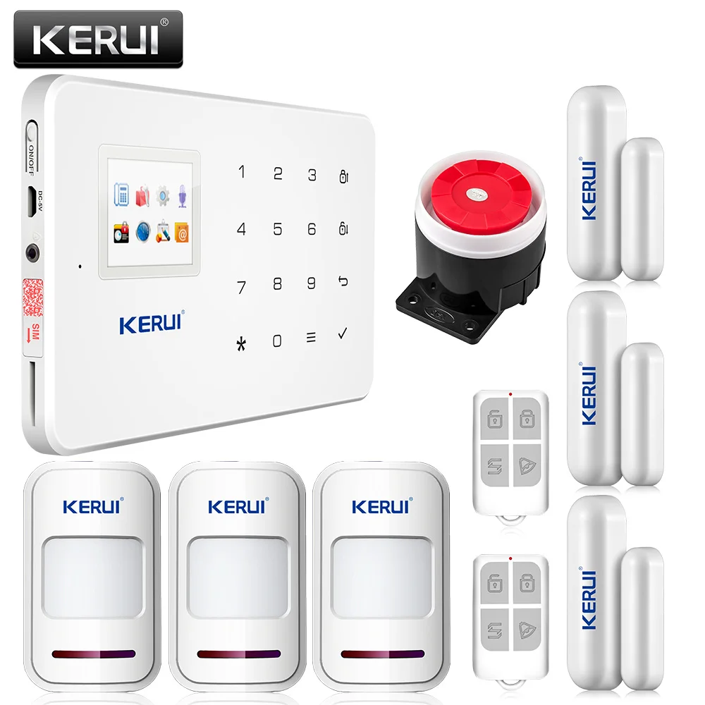 Newest Kerui LCD Display Wireless GSM SMS Home Burglar Security Alarm ...