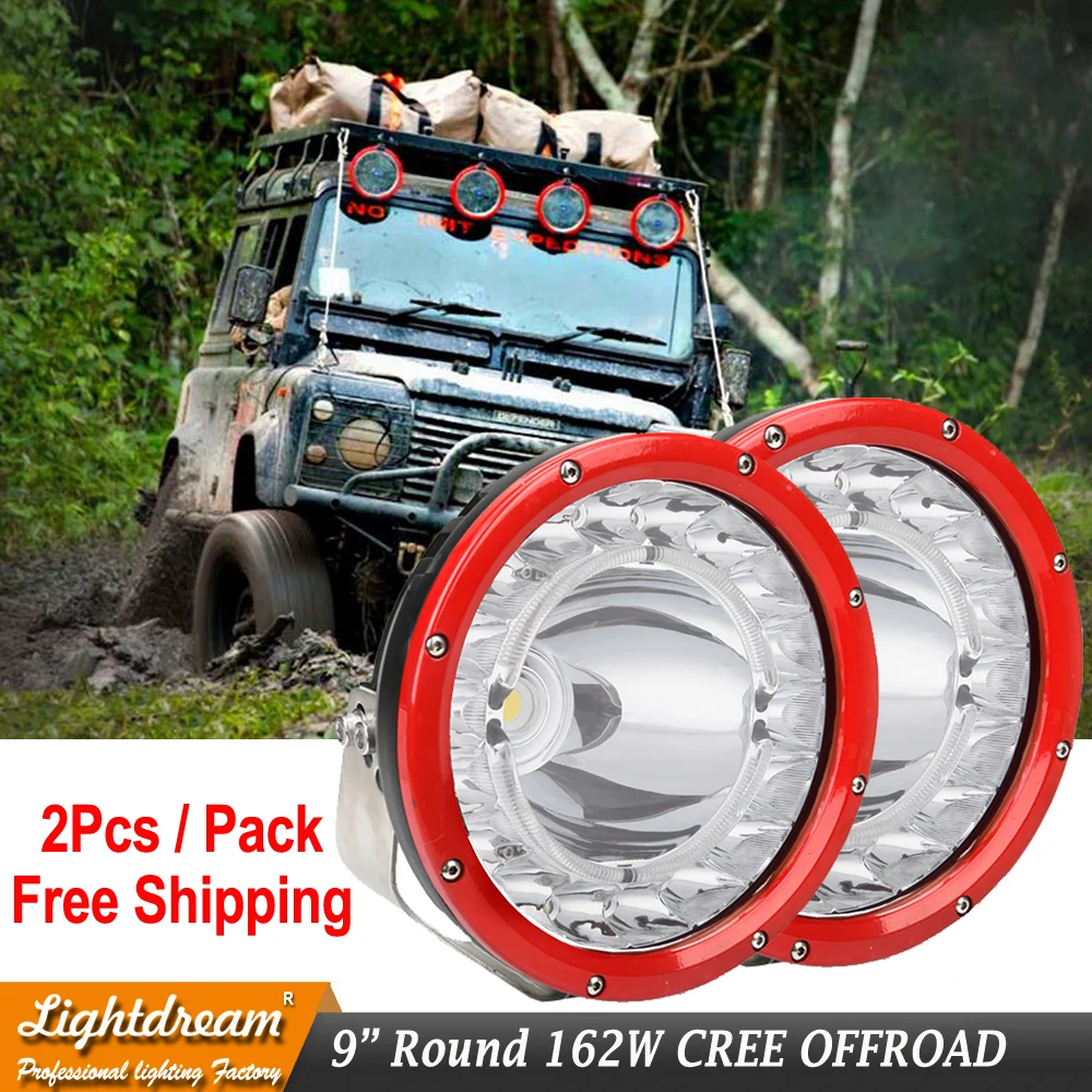 Pair Round 9inch 162W Led Driving Work Light 4x4 Offroad Lights For ...