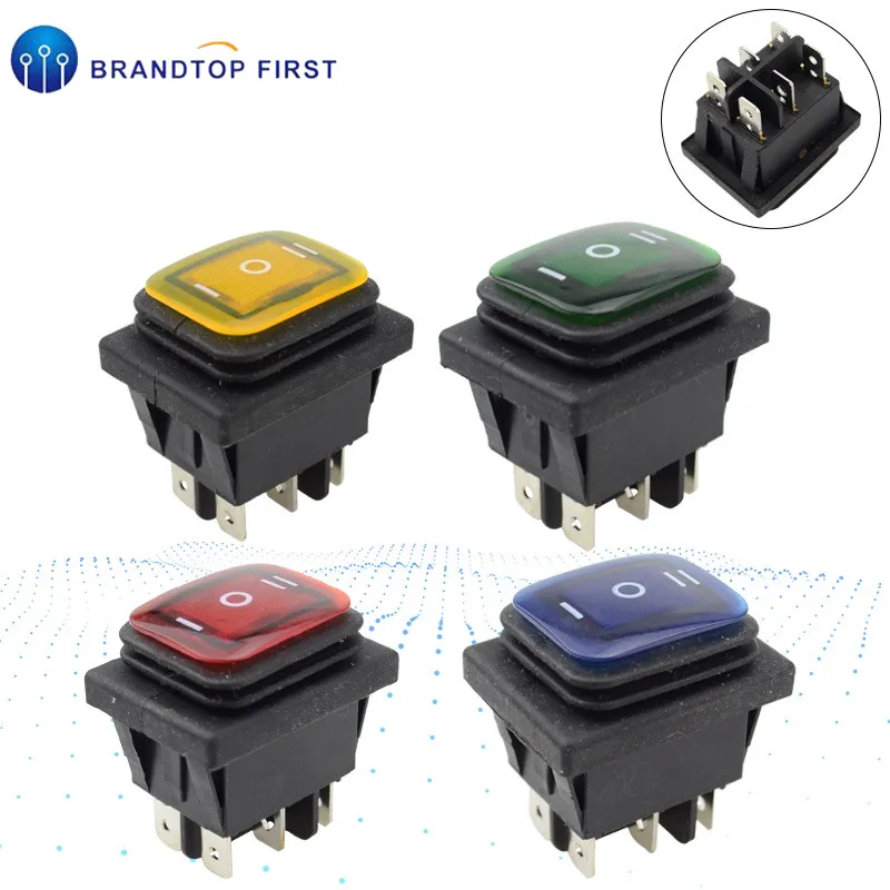 fixed self locking on off on KCD4 IP67 Waterproof Sealed Rocker Switch ...
