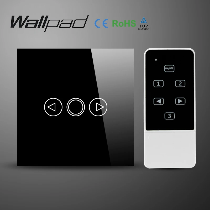 Wallpad Eu Uk 86 Standard Crystal Glass Black Wifi Dimmer Switch ...