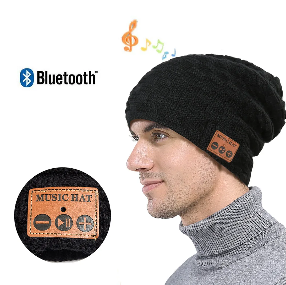 JAYCOSIN Unisex Bluetooth Knit Hat Men Women Wireless Headset Music ...
