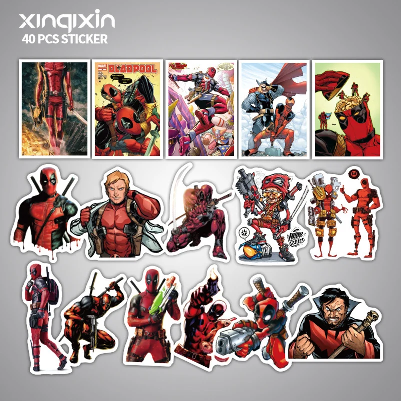 40Pcs/pack Stickers Notebook on Laptop Deadman Marvel Hero Sticker ...