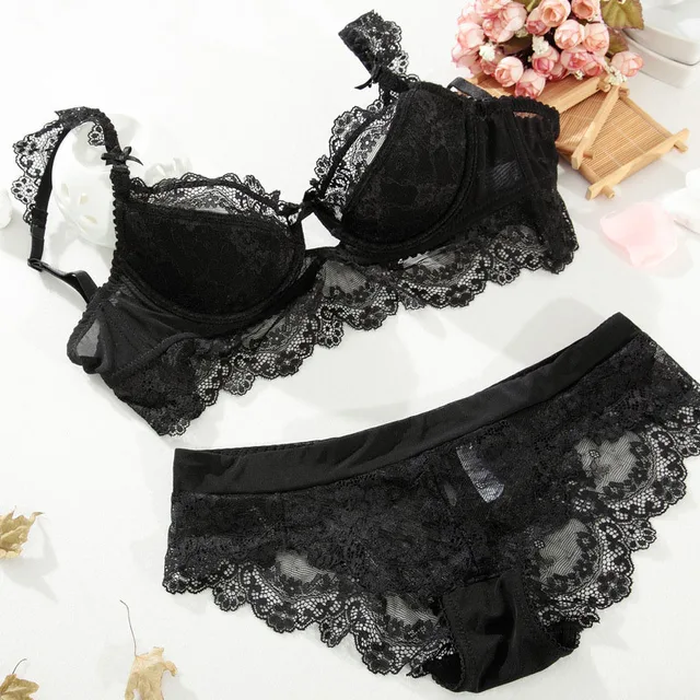 Mujeres Sexy Encaje Sujetador Bragas Conjunto Ropa Interior A B C D