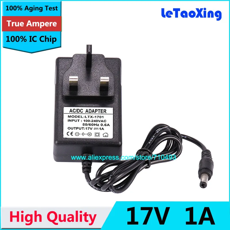 AC 100 240V DC 17V 1A Charger Adapter 5.5x2.5mm Power Supply Charging ...