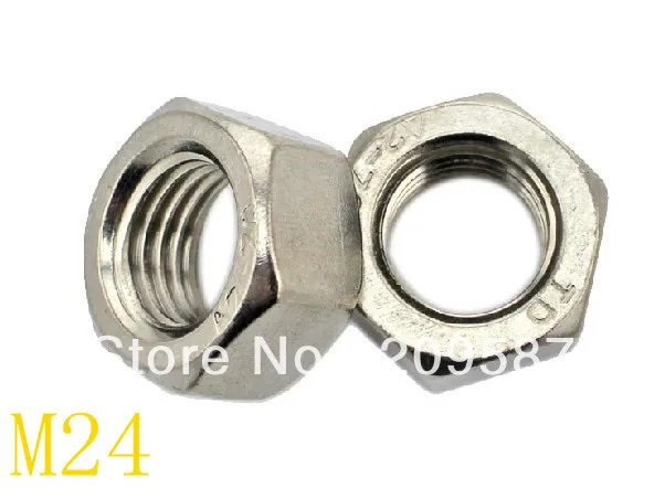 2pcs Metric Thread M24 304 Stainless Steel Hex Head Nuts Screw Nuts Hex ...