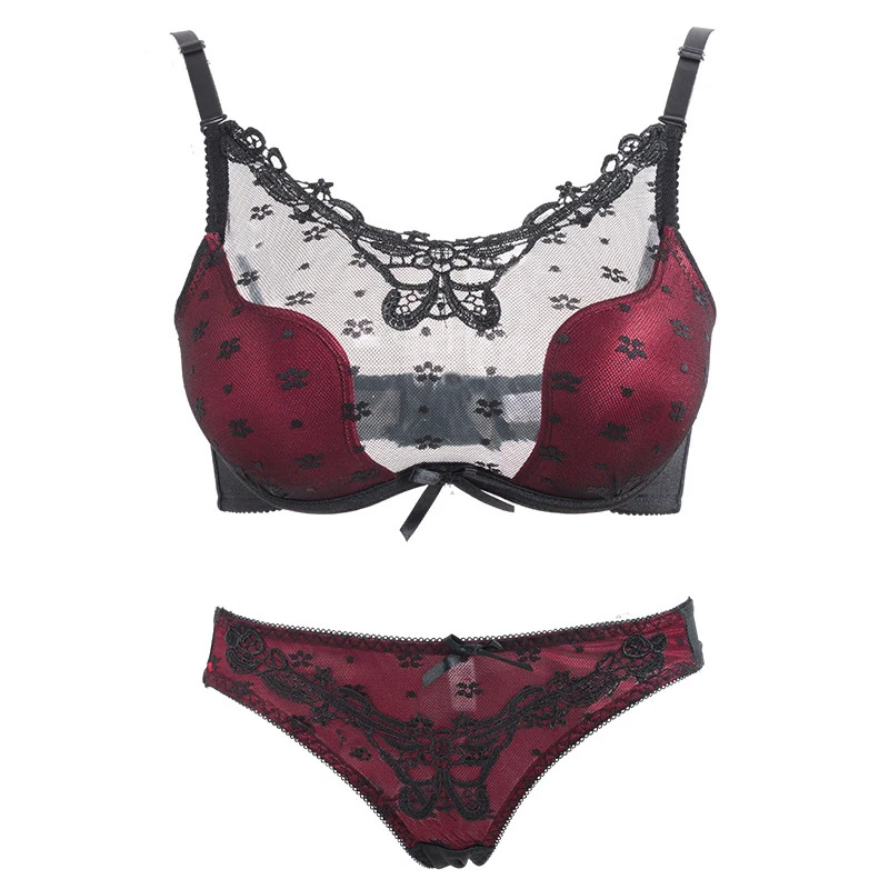 2016 Women Bra and Panty set Woman Satin Bras Briefs sets Push up ...