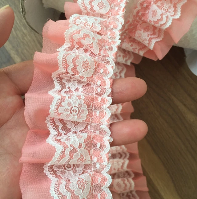 2yard Multicolor chiffon lace trim lace fabric decoration diy clothes ...