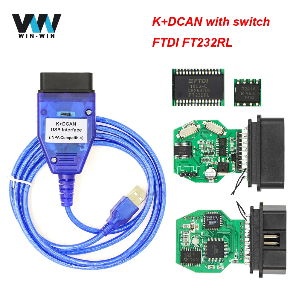 Bmw inpa k+dcan cable with ft232rl chip - gorlotus