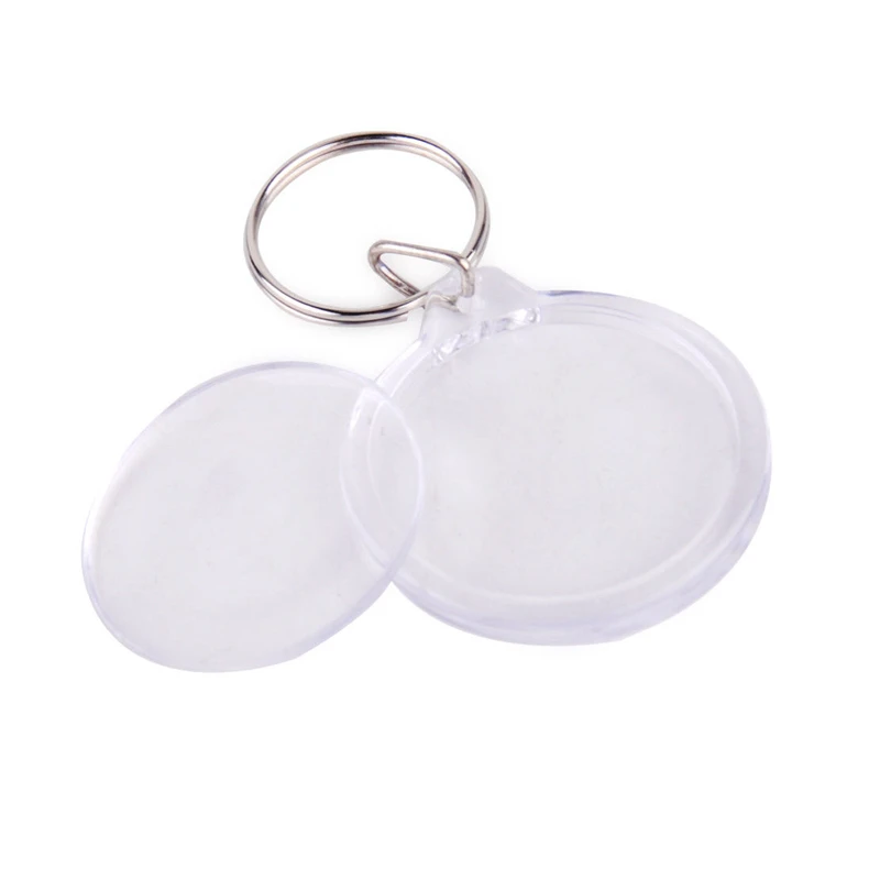 10pcs Fashion Acrylic Blank Round Clear Photo Keychains Insert Frame ...