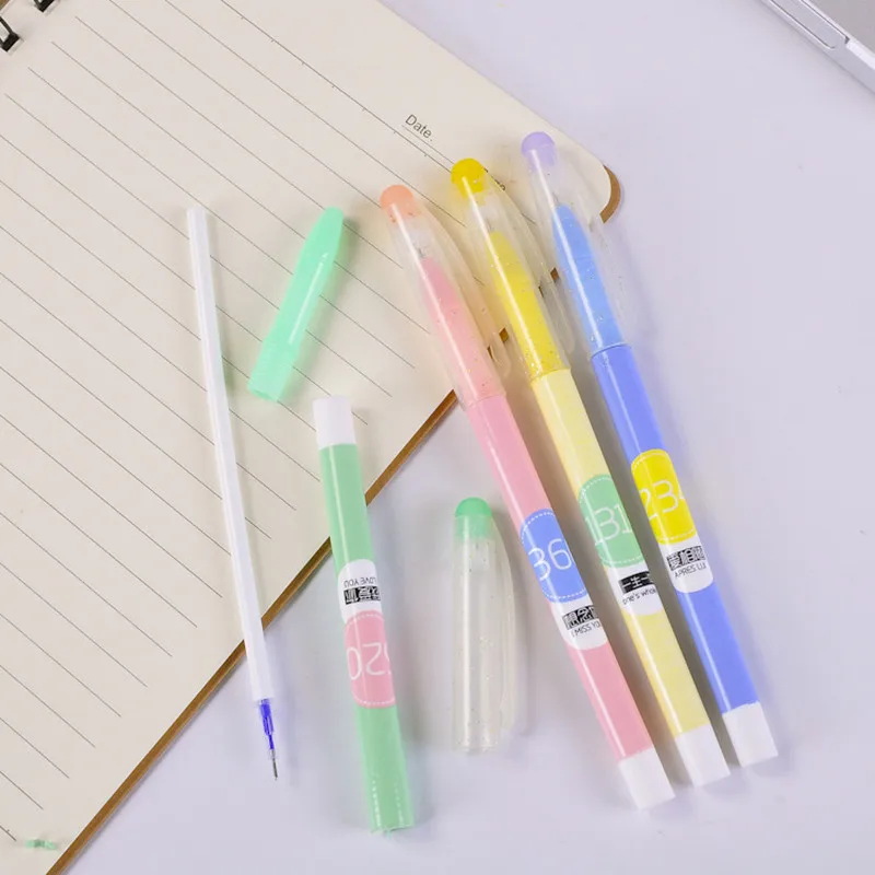 12 pcs erasable pen boligrafo borrable korean pens lapiz gel penne ...