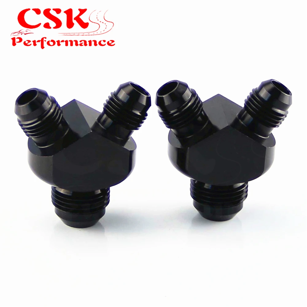 2pcs x AN8*AN6*AN6 8*6*6 Y Block Y Shape Male to Male Reducer Fittings ...