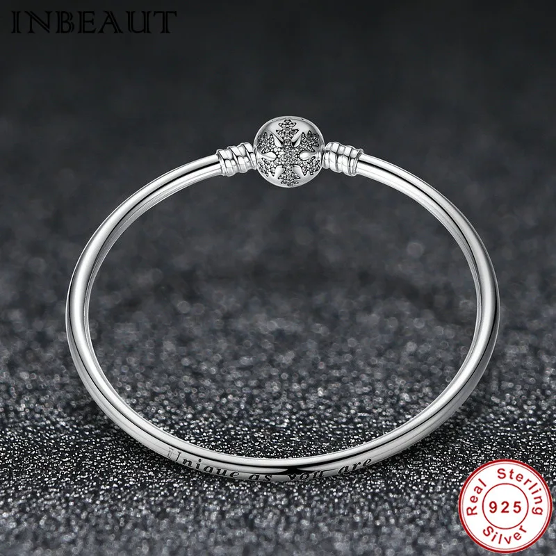 INBEAUT fit оригинальные Пандора Подвески DIY 925 пробы Серебряный браслет для женщин S925 ...