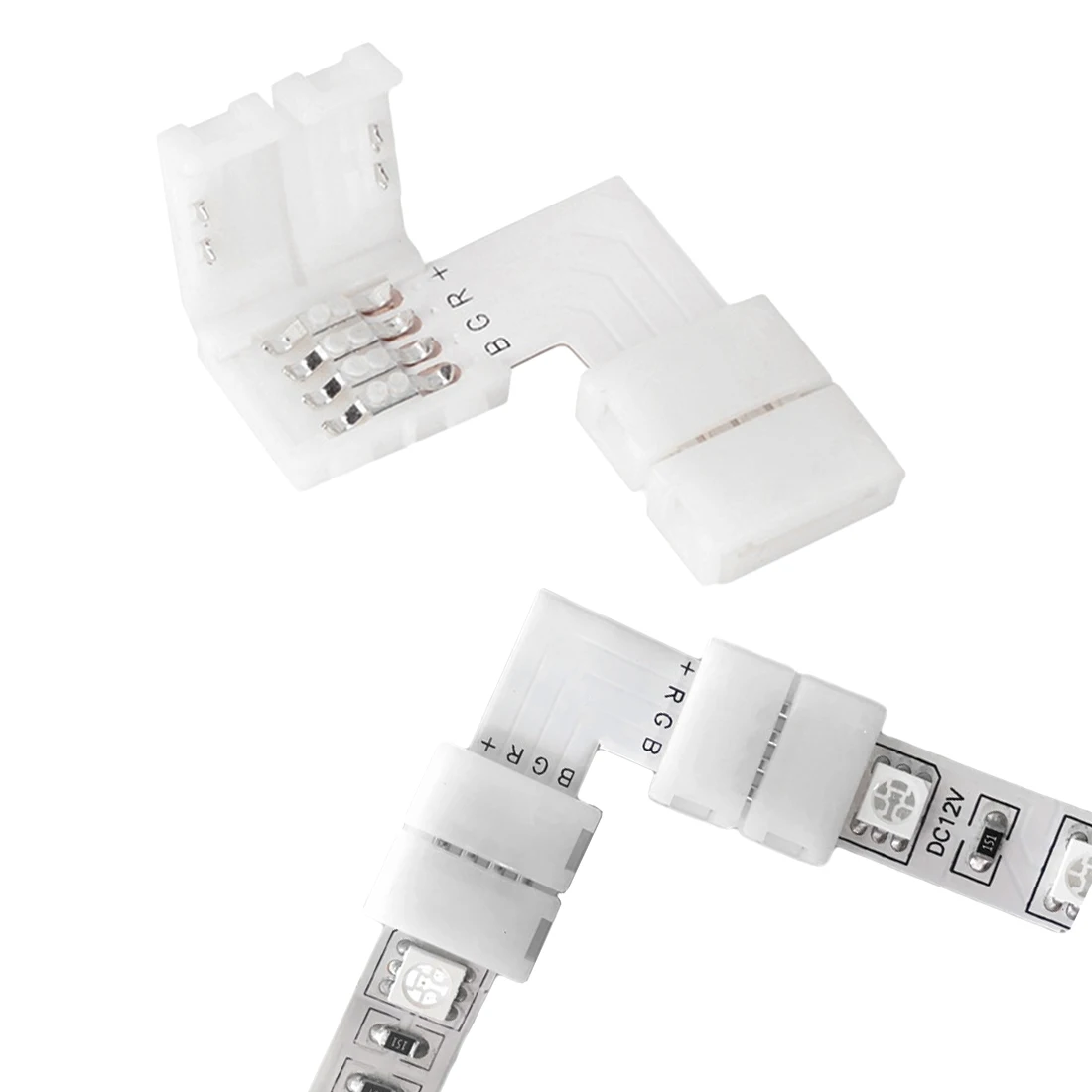 5 set 4 pin LED Connector L Shape For Connecting Corner Right Angle10mm ...