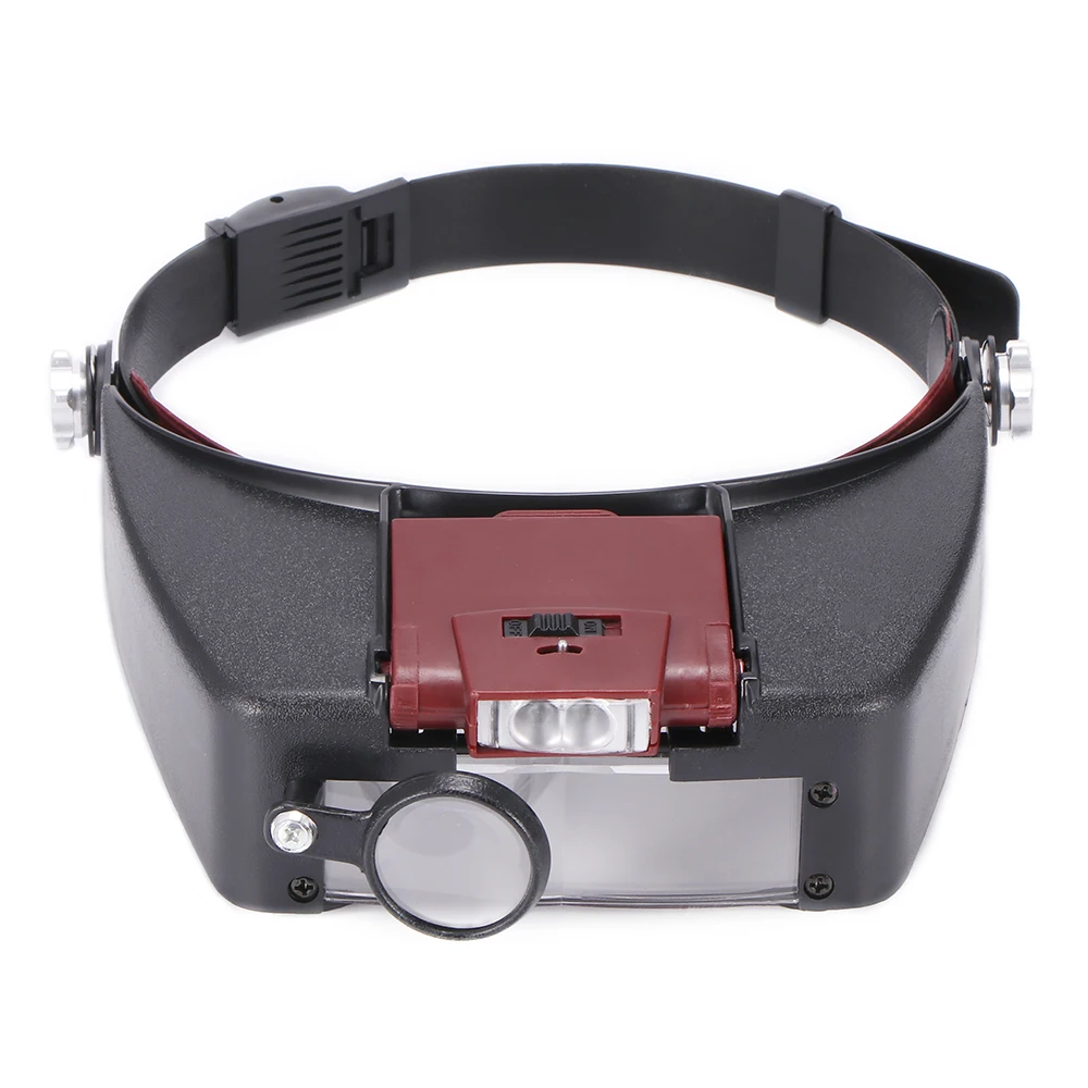 Headband Magnifier Led Light Head Lamp Magnifying Glass Jeweler Loupe 