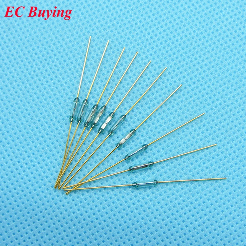 50pcs Reed Switch 1.8 *7mm Magnetic Control Switch Green Glass Reed ...
