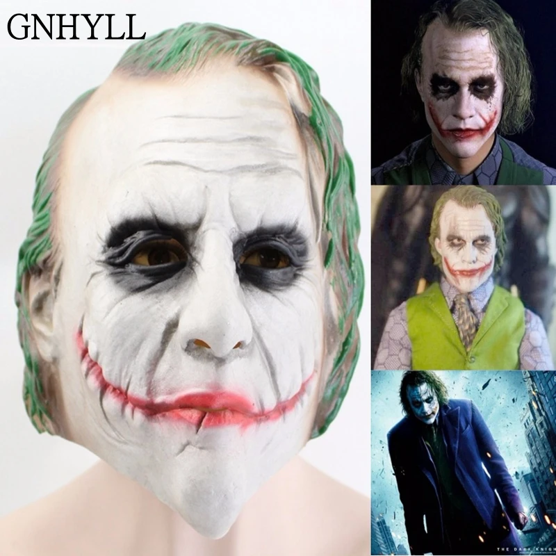 Latex Joker Mask Batman Clown Costume Cosplay Movie Adult Party ...