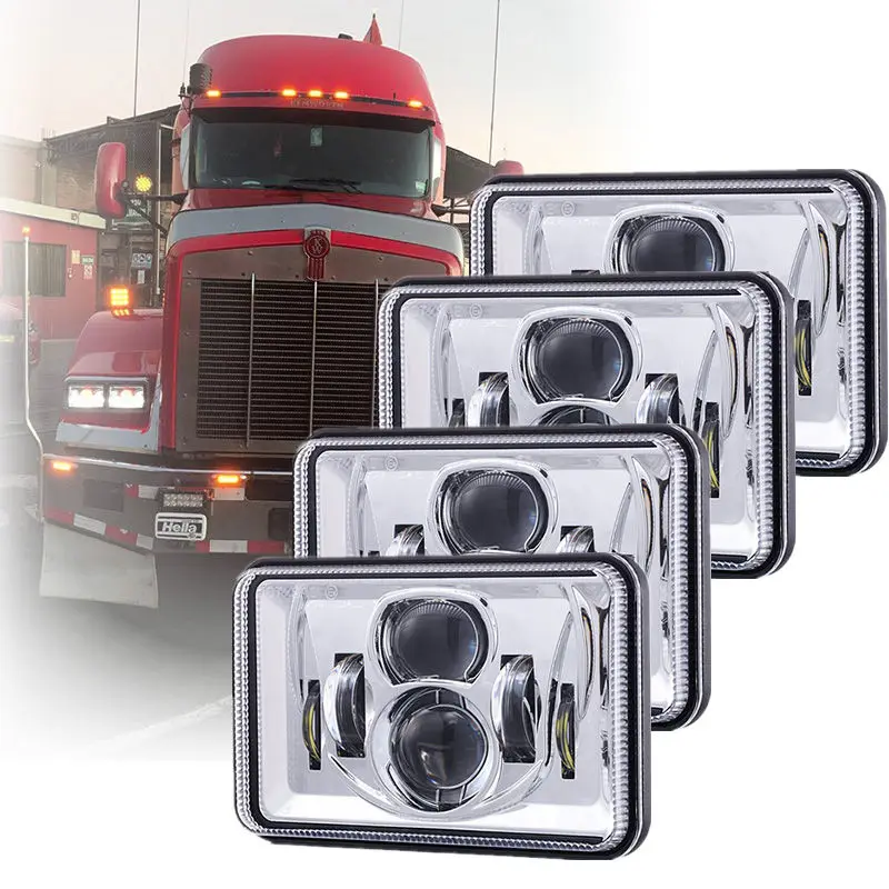 2018 New 4x6 inch Projector Led Headlight Replace HID Xenon H4651 H4652 ...