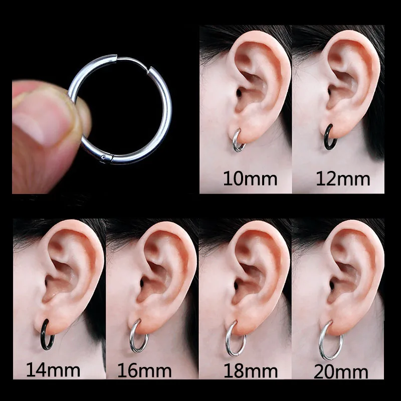 Mens Hoop Earrings Size Chart