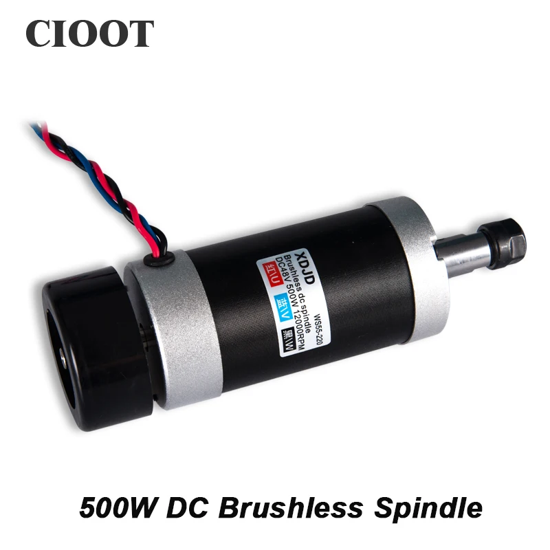 Free Shipping 500w Cnc Router Spindle Motor 12000 Rpm Brushless Dc Spindle Er11er16 55mm
