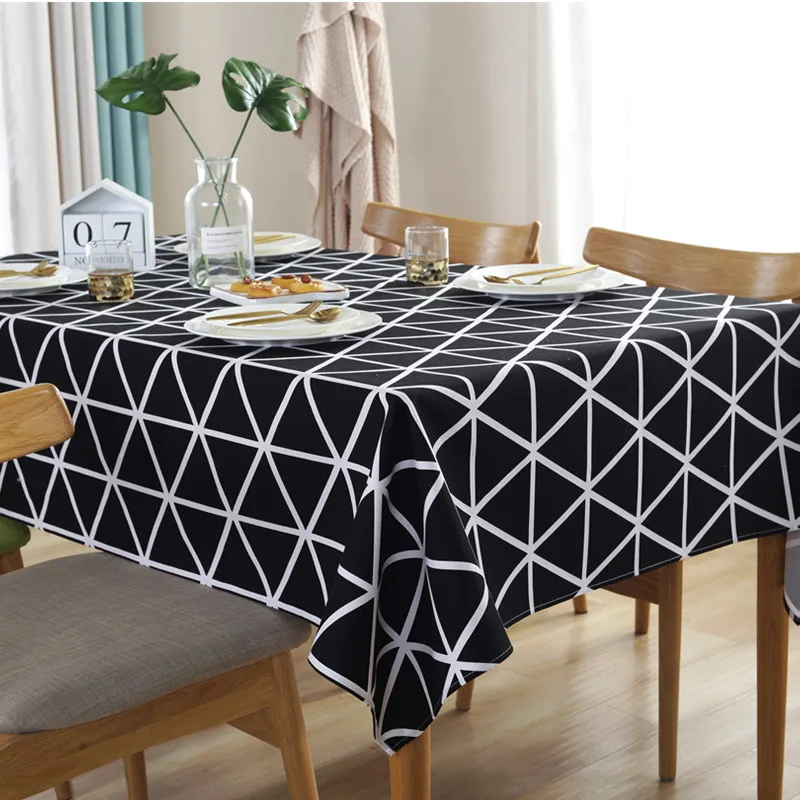 Byetee Black and White Geometric Tablecloth Simple Modern Hotel table ...