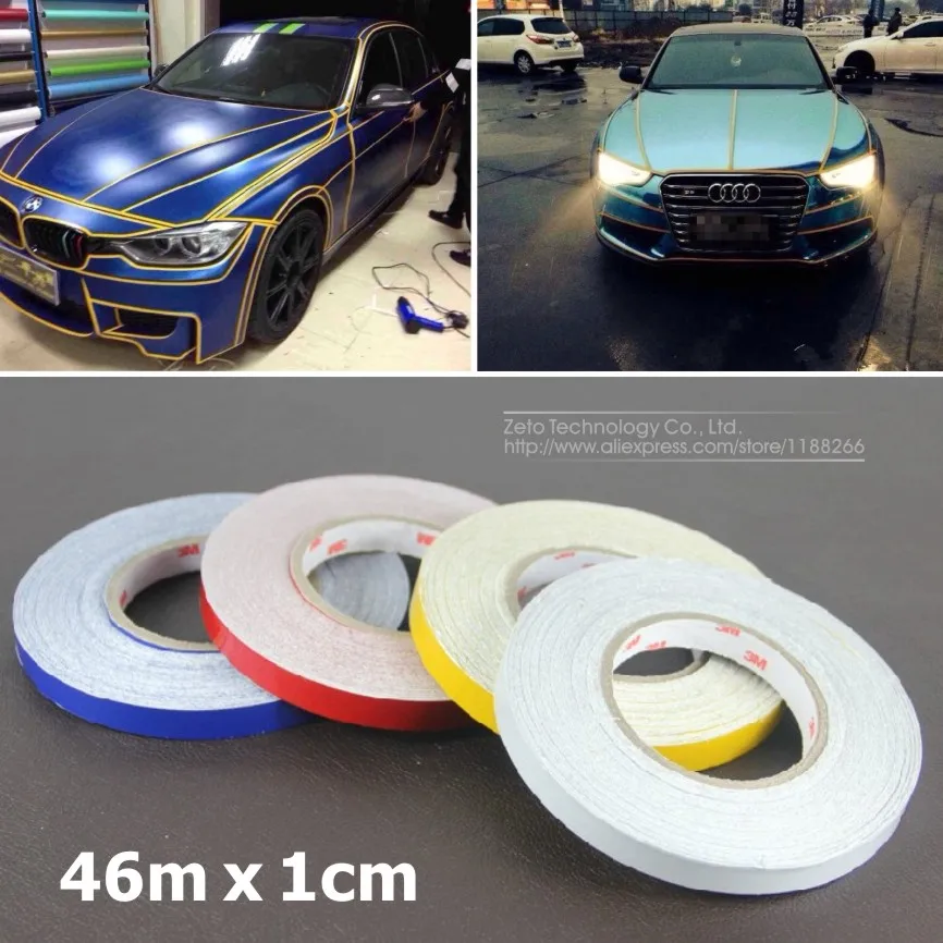 46M*1CM Super Reflective Strip Car be Light Garland Luminous Stickers ...