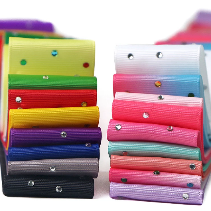 New Solid Color Diamond Printed Grosgrain Ribbon 25mm 5/25/50/100 Yards ...