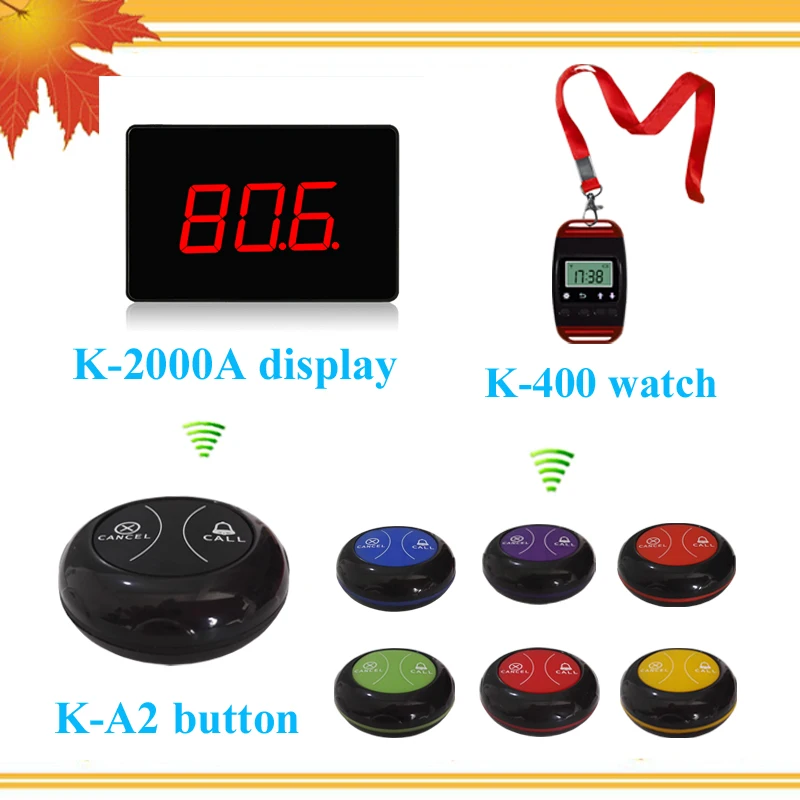 waiter buzzer system LCD display waitress watch pager table button to ...