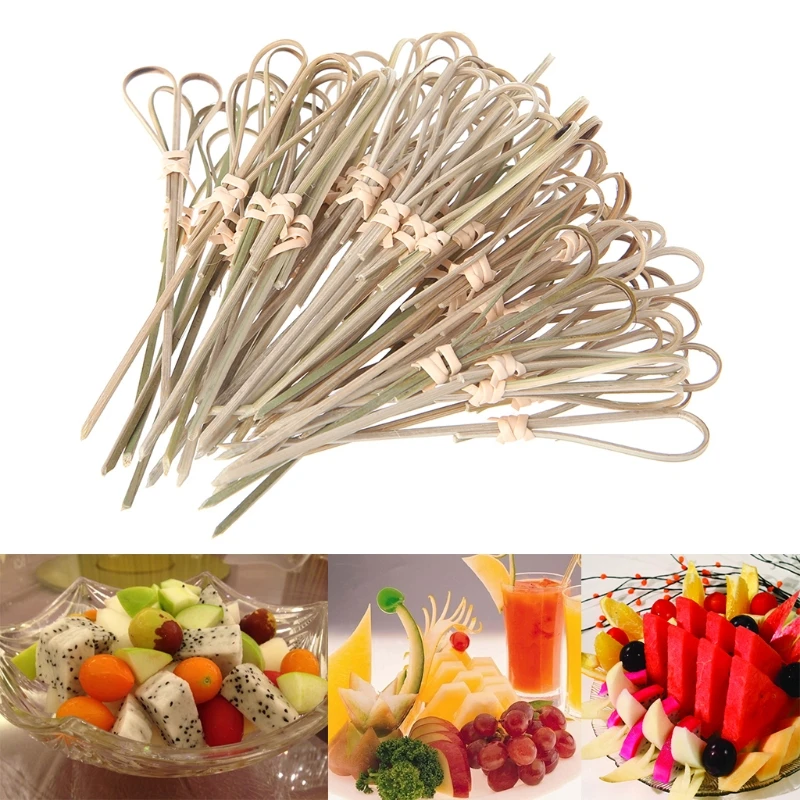 New Hot 50pcs Disposable Bamboo Picks Cocktail Toothpicks Cocktail ...