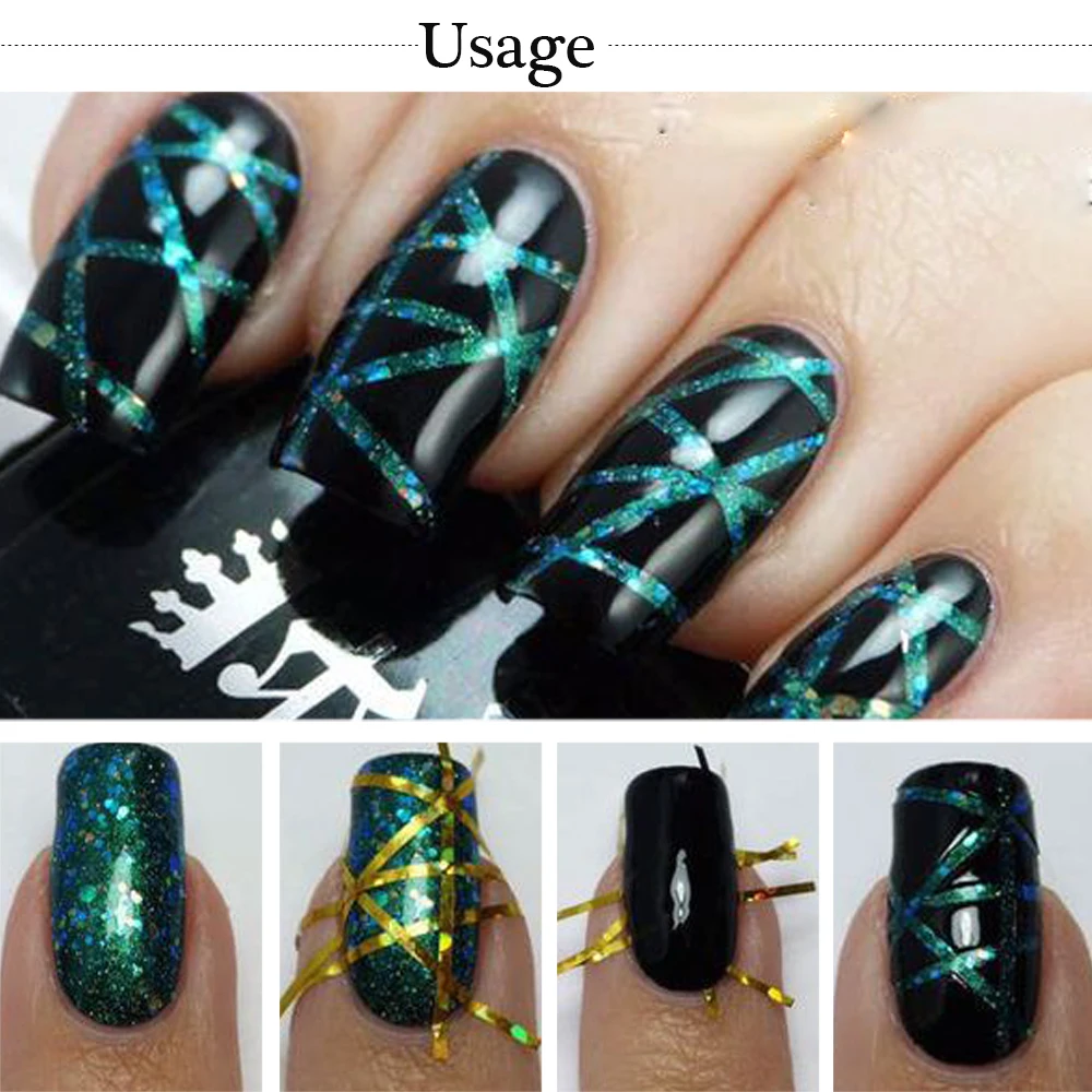 1mm 10pcs Lot Color Glitter Nail Striping Line Tape Sticker Set Nail Art Decorations DIY Tips For Polish Gel Manicure NC391 AliExpress