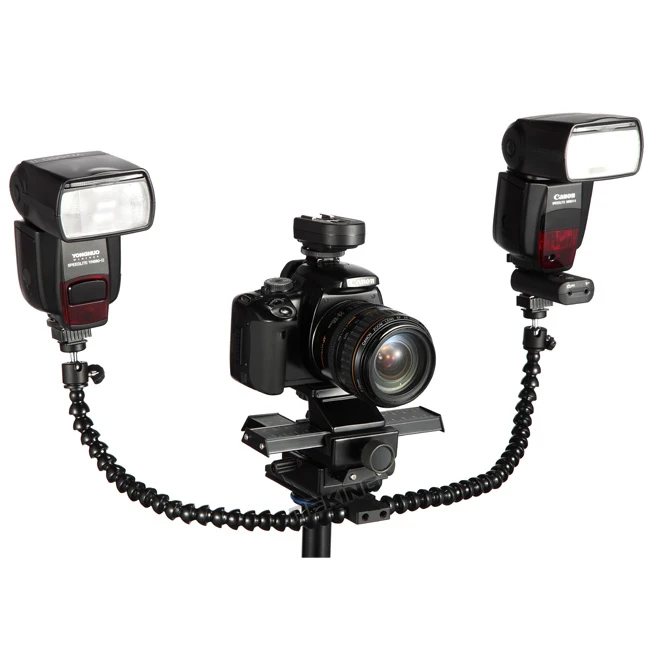 Meking-Macro-Shot-Dual-Arm-Bracket-Hotshoe-Mount-Octopus-Flash-Holder ...