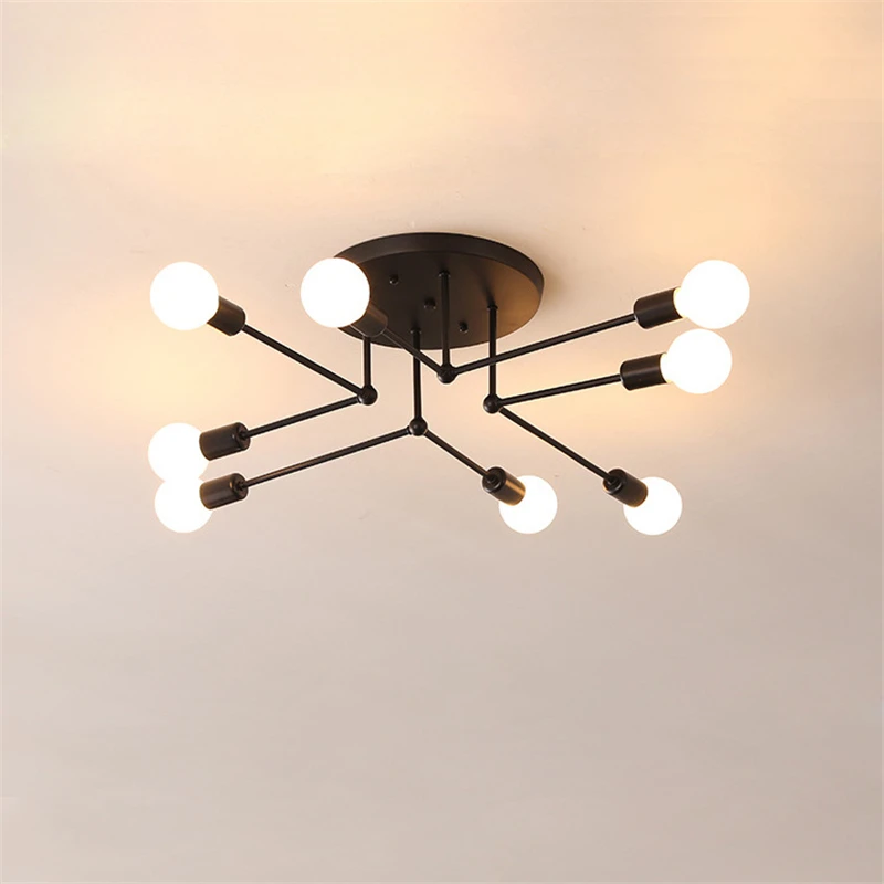Retro Industrial Wind Art Iron Pipe Ceiling Light Personality Creative ...