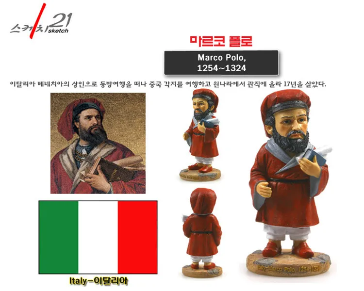 Hand-made Resin Crafts World Celebrities Italy Marco Polo Figurine New ...