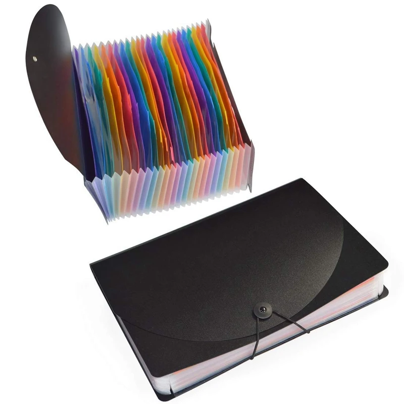 24 Pocket Extended File Folder With Lid, Qefuna A4 Letter Size ...