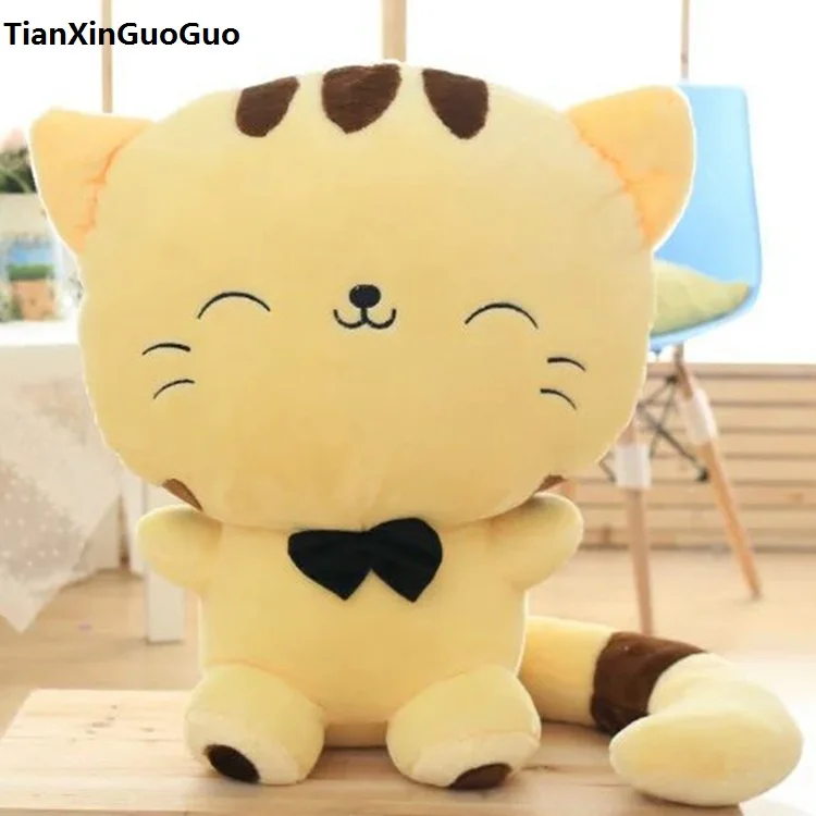 bowtie-cat-40cm-lovely-yellow-cat-plush-toy-soft-toy-birthday-gift ...