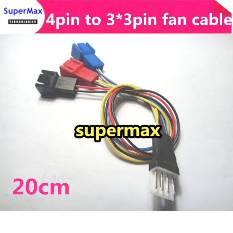 High Quality Fan 4pin to 3*3pin power adapter cable 20cm 12V/7V/5V ...